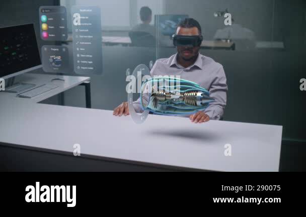 African American Engineer Uses Augmented Reality Headset to Visualize ...