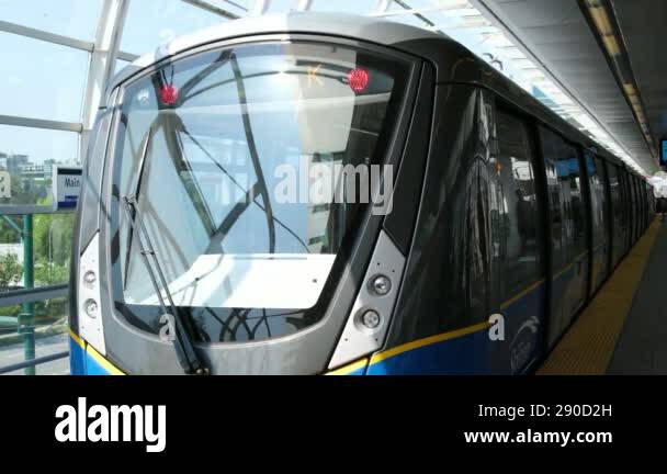 Vancouver Sky Train. The Skytrain elevated light rapid transit system ...