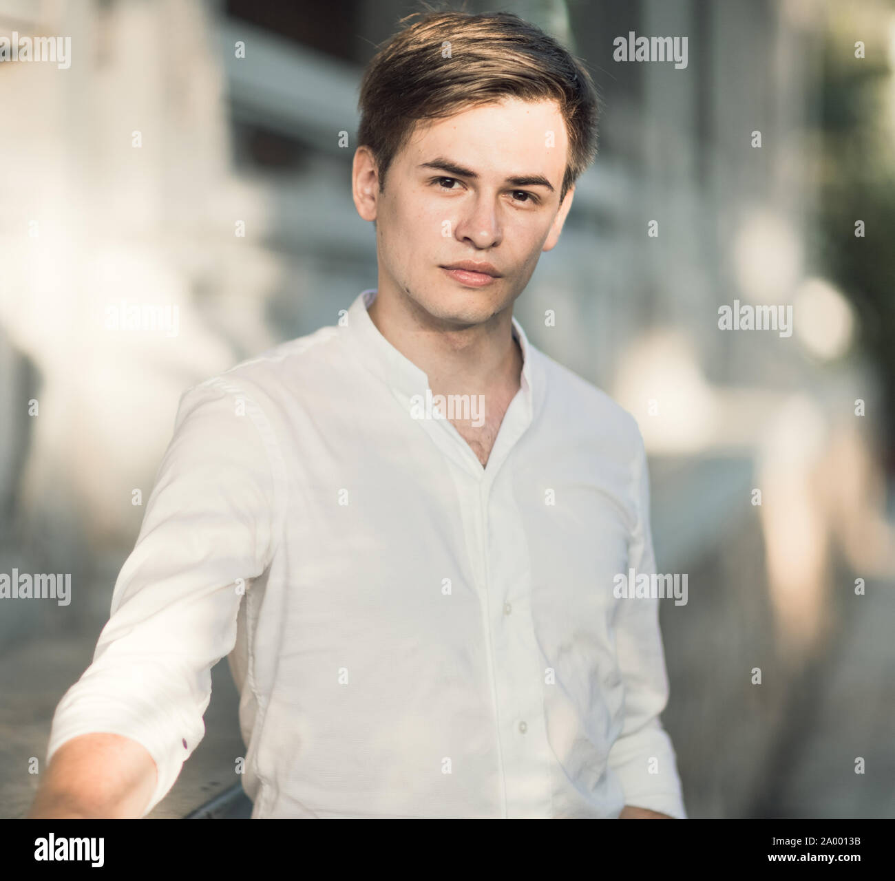 Outdoor portrait of a handsome young man Stock Photo - Alamy