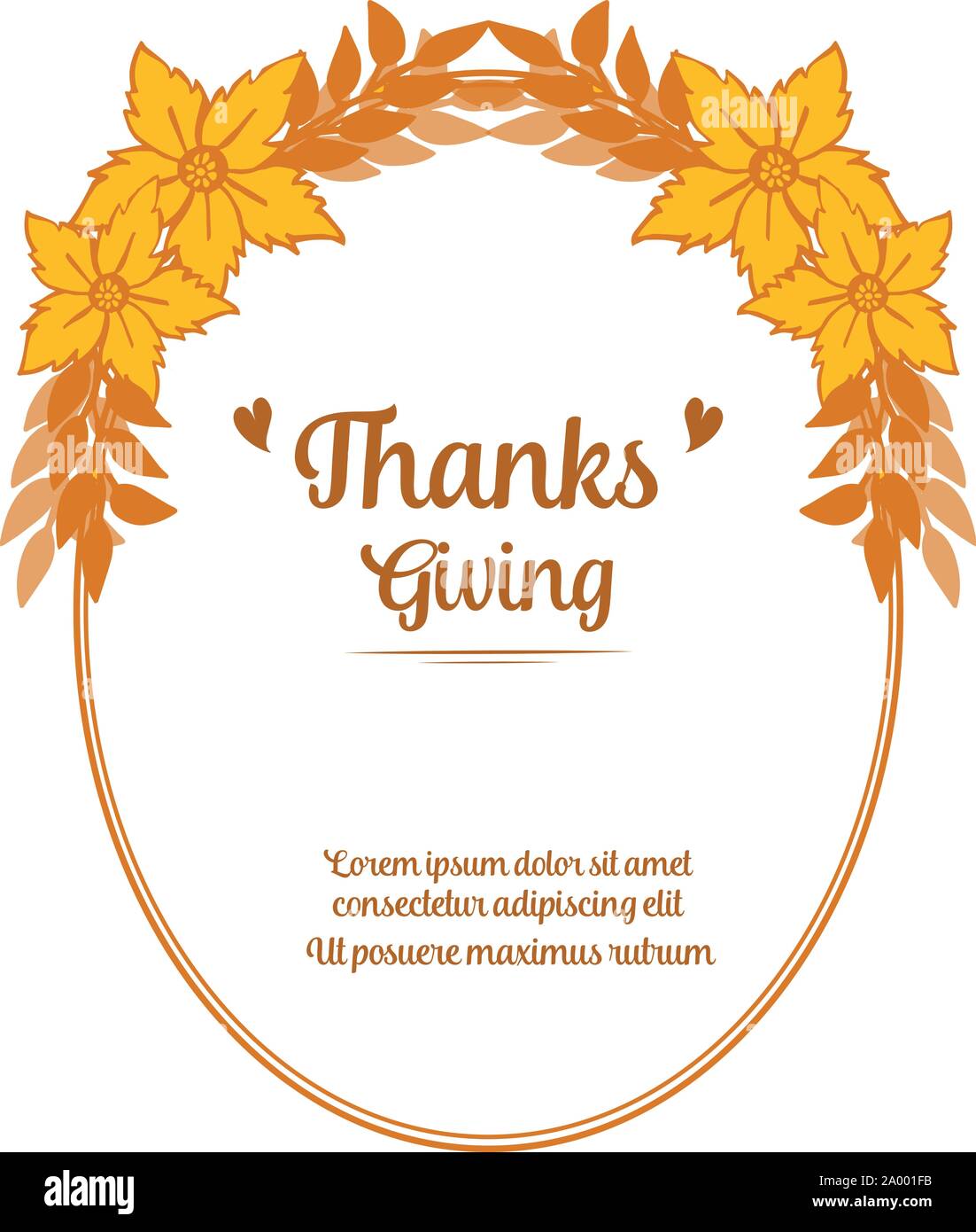 Design poster thanksgiving, with ornate leaves and flower frame. Vector ...