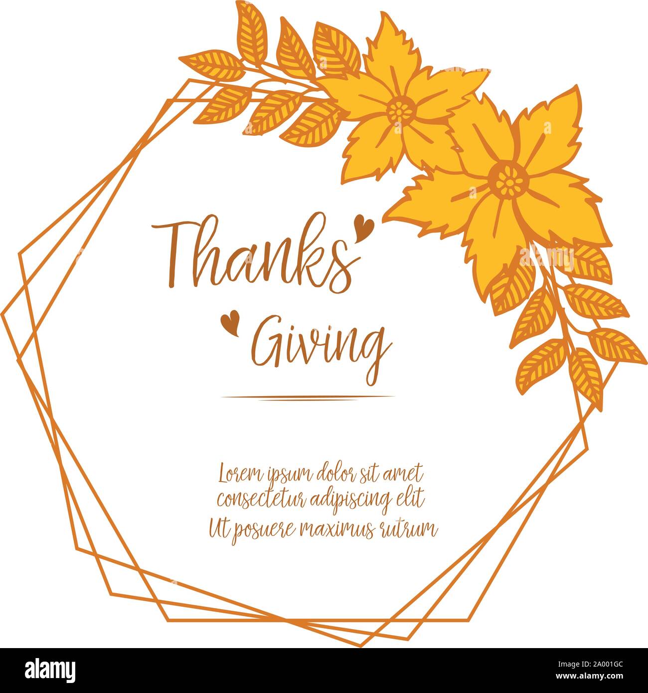 Design poster thanksgiving, with ornate leaves and flower frame. Vector ...