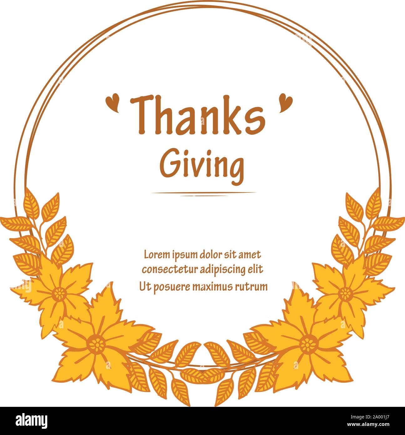 Design poster thanksgiving, with ornate leaves and flower frame. Vector ...