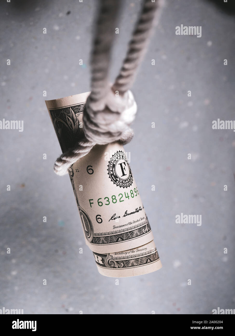 Shot about Decrease in money value and financial risk Stock Photo - Alamy