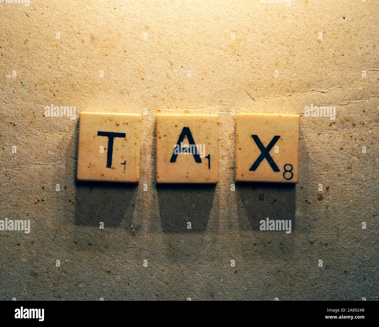 Tax label composed from scrabble letters Stock Photo - Alamy