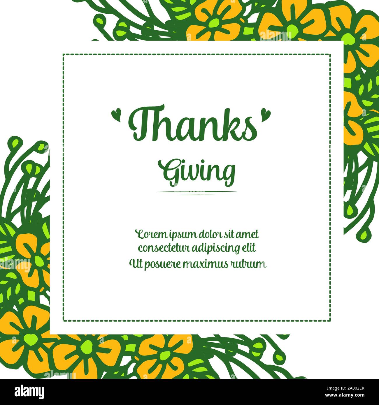 Design yellow flower frame, for decorative of greeting card ...