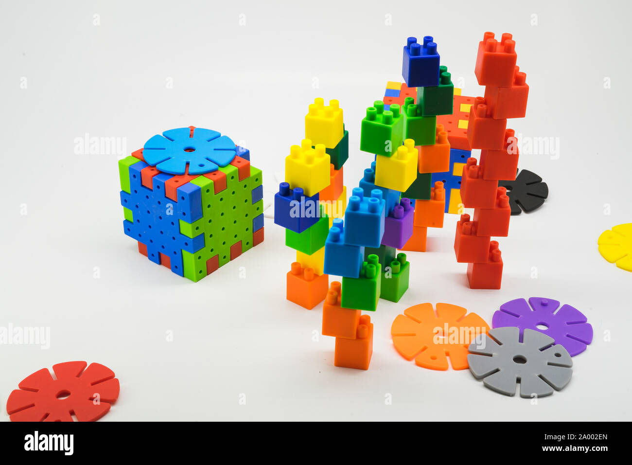 building kit. details of a different form from plastic color children's ...