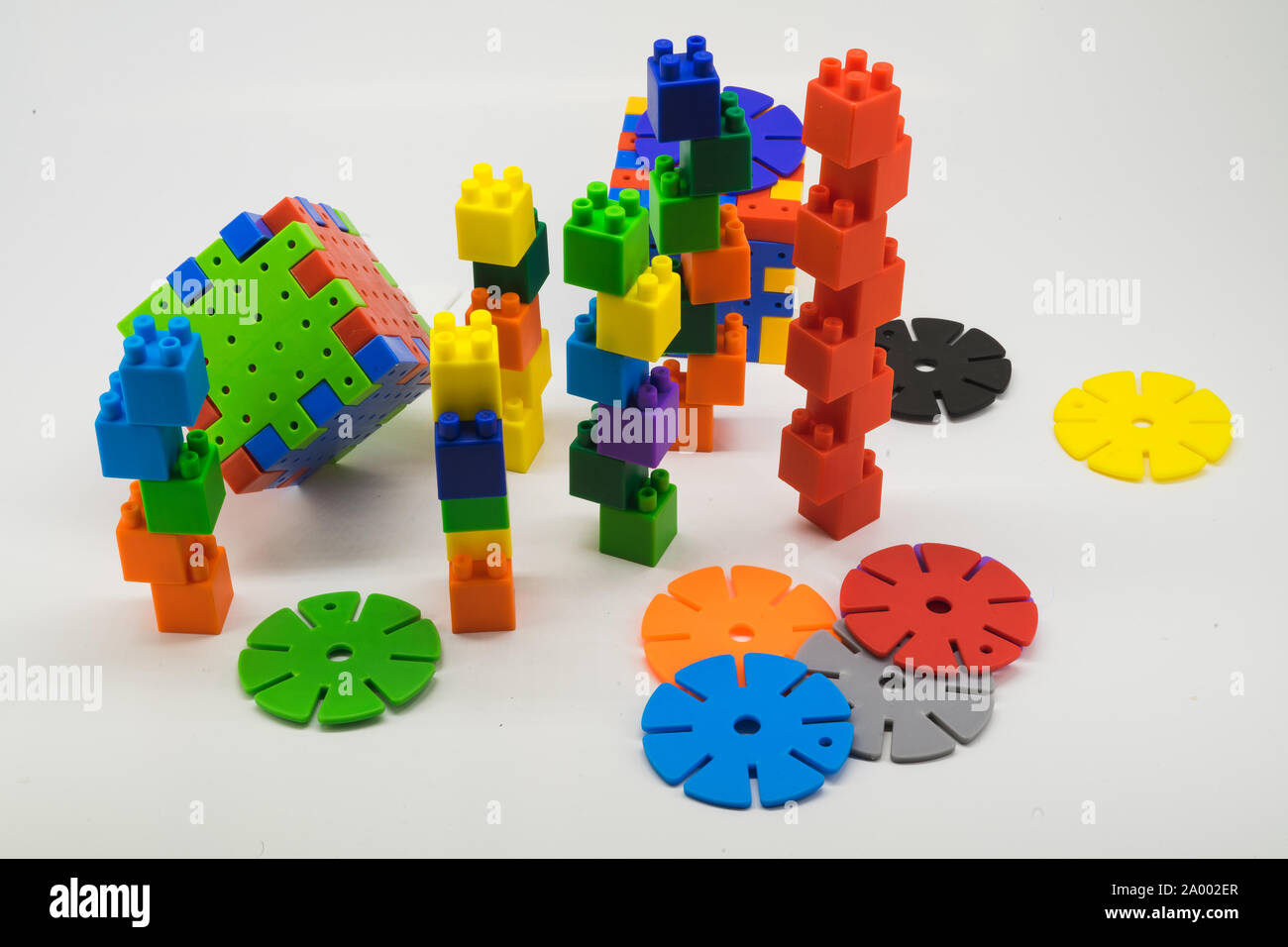 building kit. details of a different form from plastic color children's ...