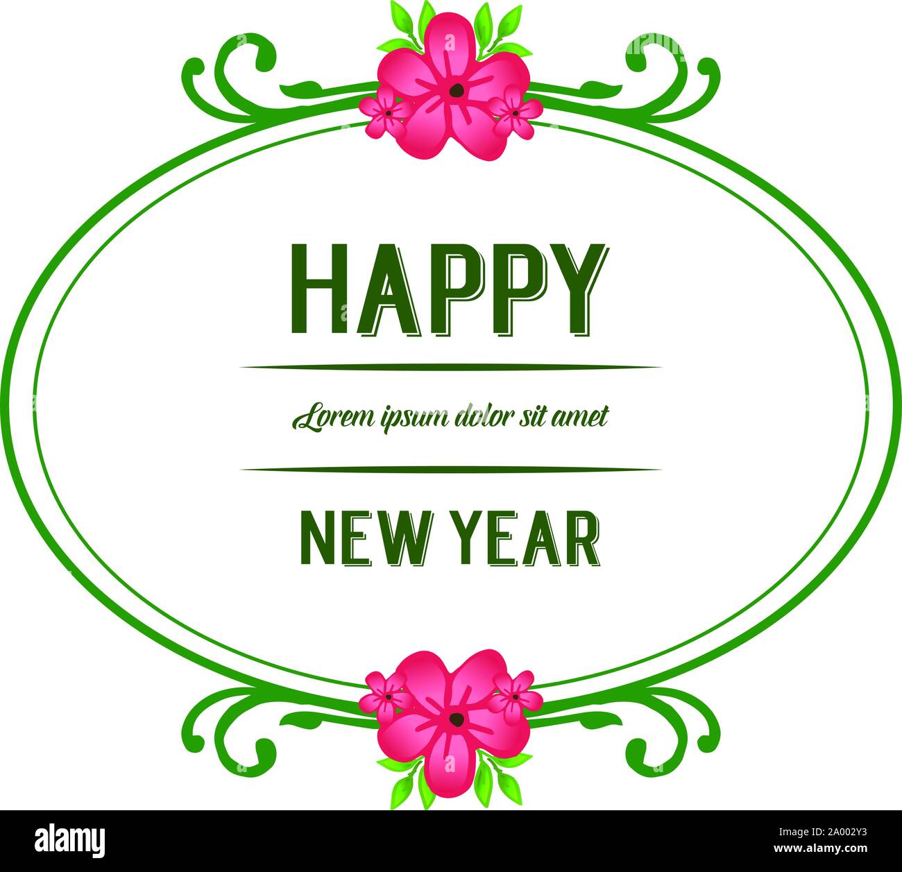 Wallpaper design of red wreath frame, for poster happy new year. Vector ...