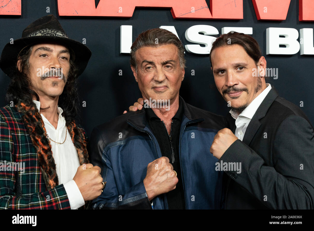 New York, NY - September 18, 2019: Oscar Jaenada, Sylvester Stallone ...
