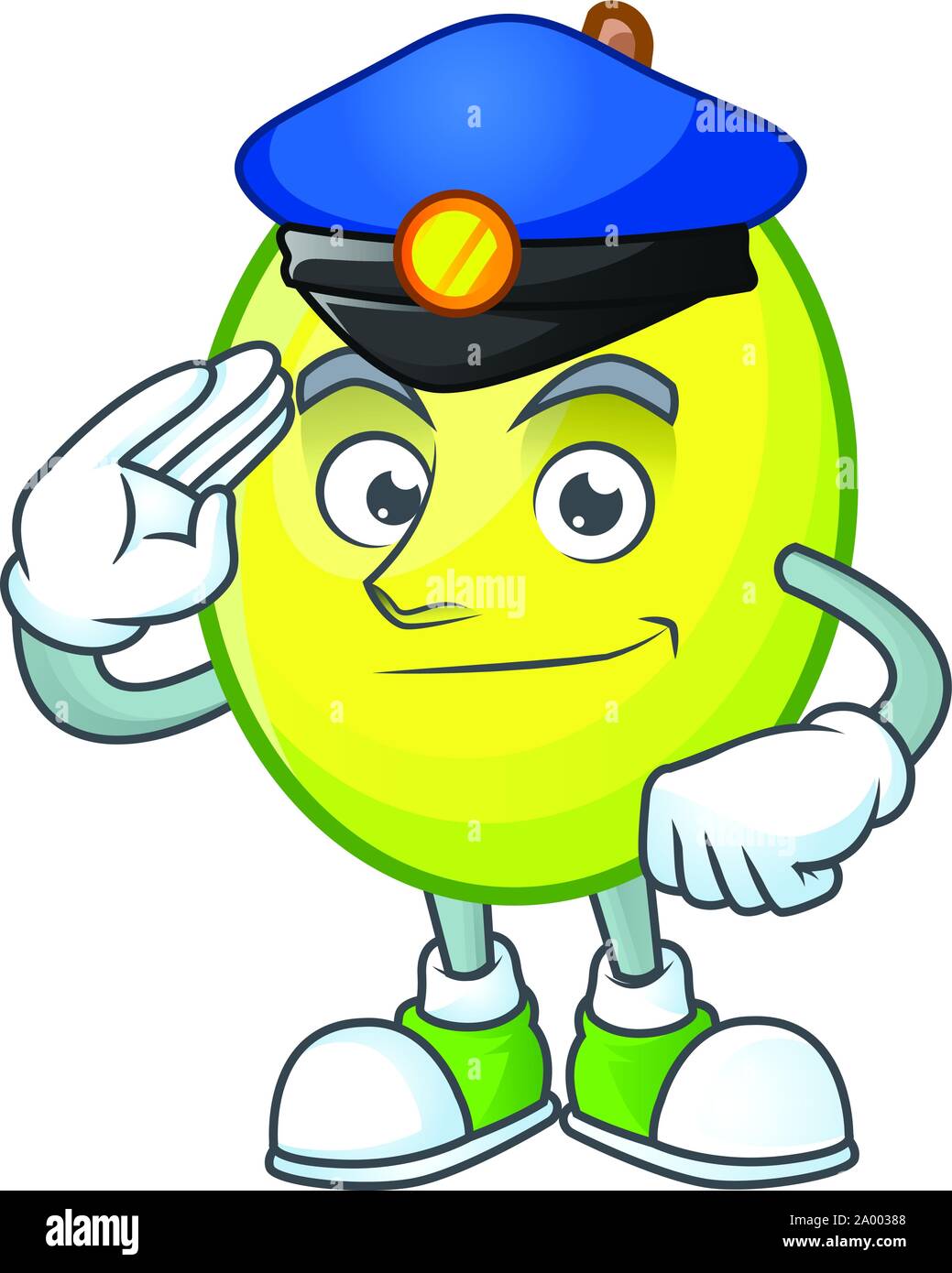 Police gomortega fruit cartoon character mascot shape vector ...