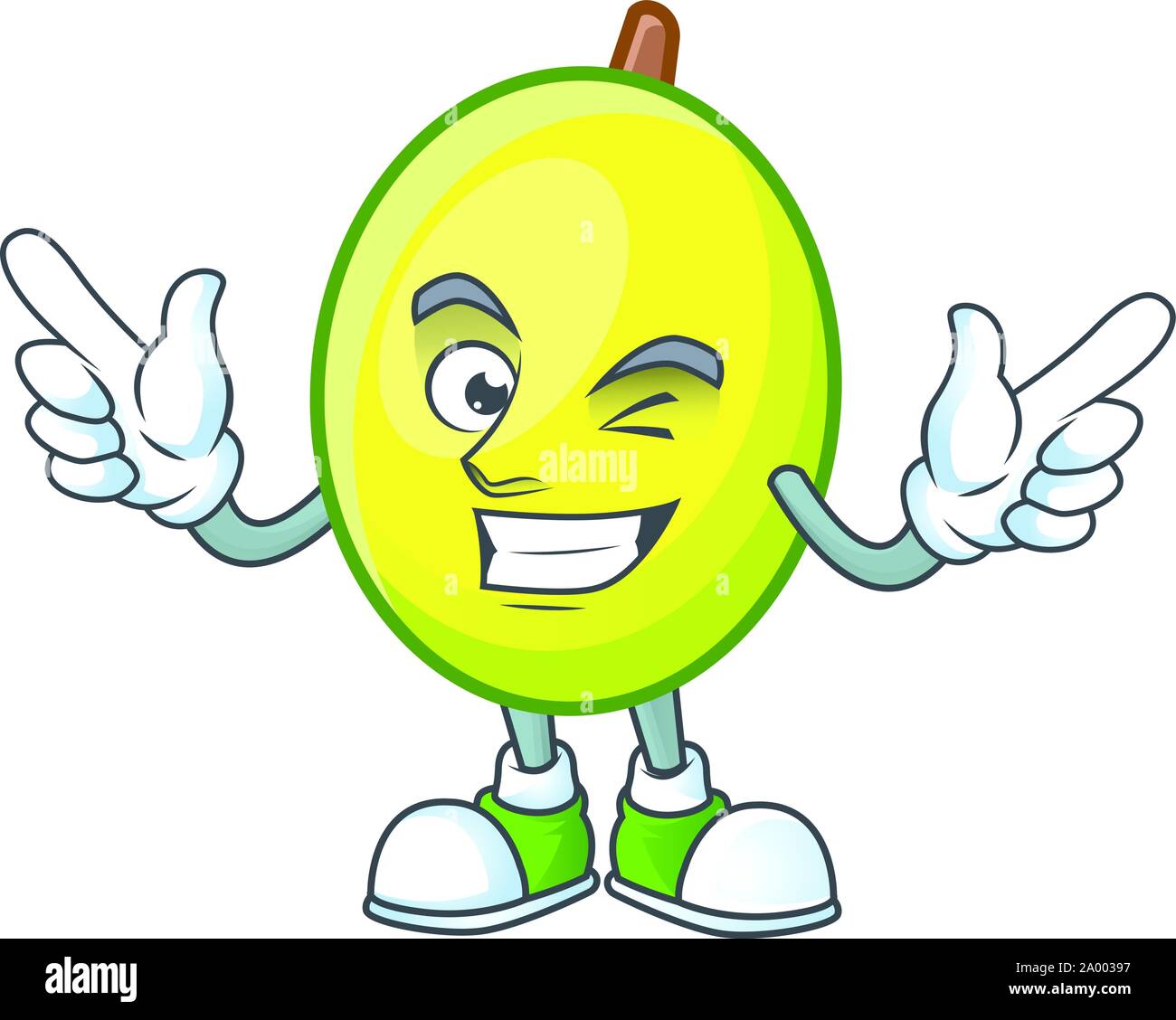 Wink fresh gomortega cartoon on white background vector illustration ...