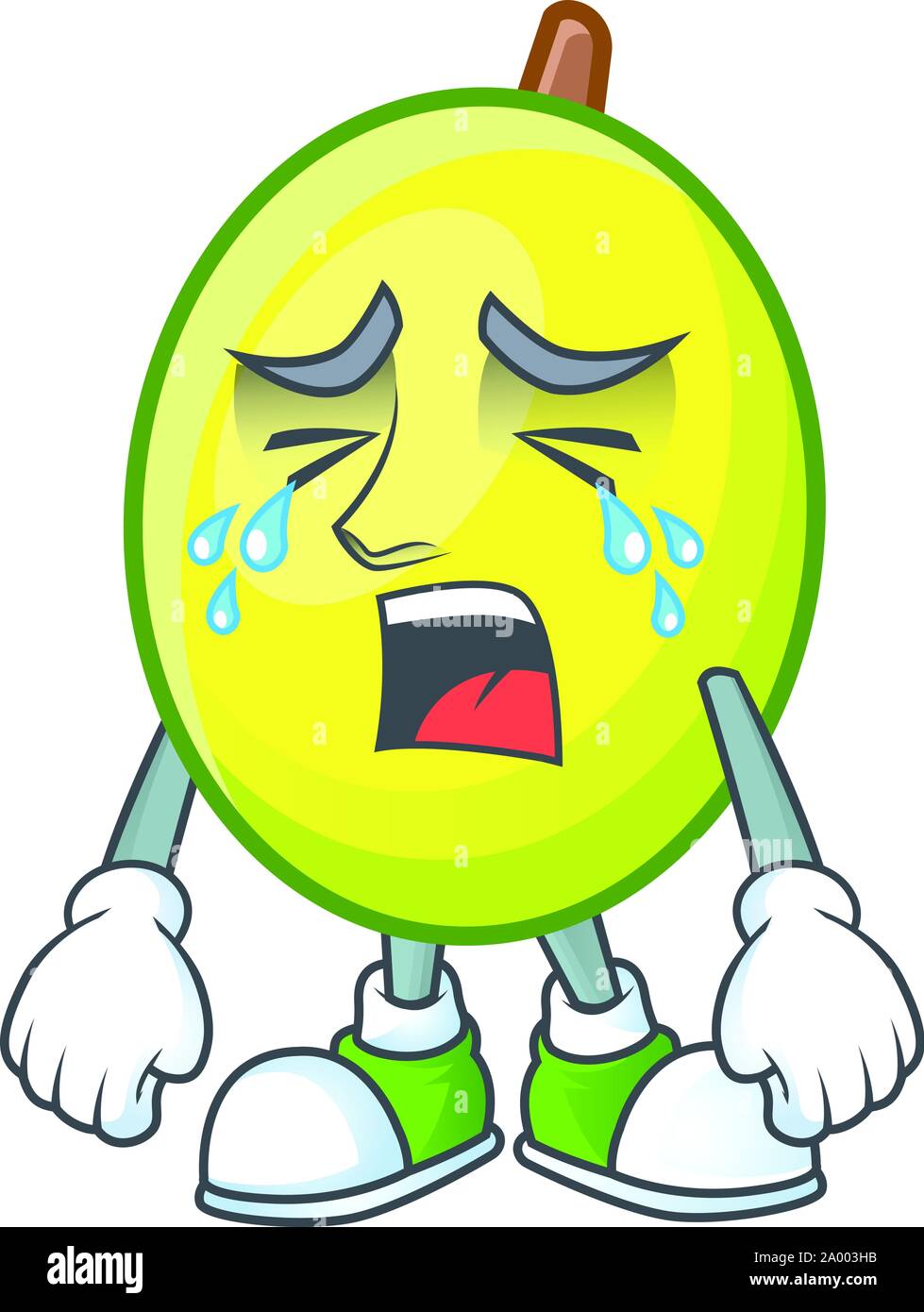Crying gomotega fruit healthy in cartoon mascot vector illustration ...