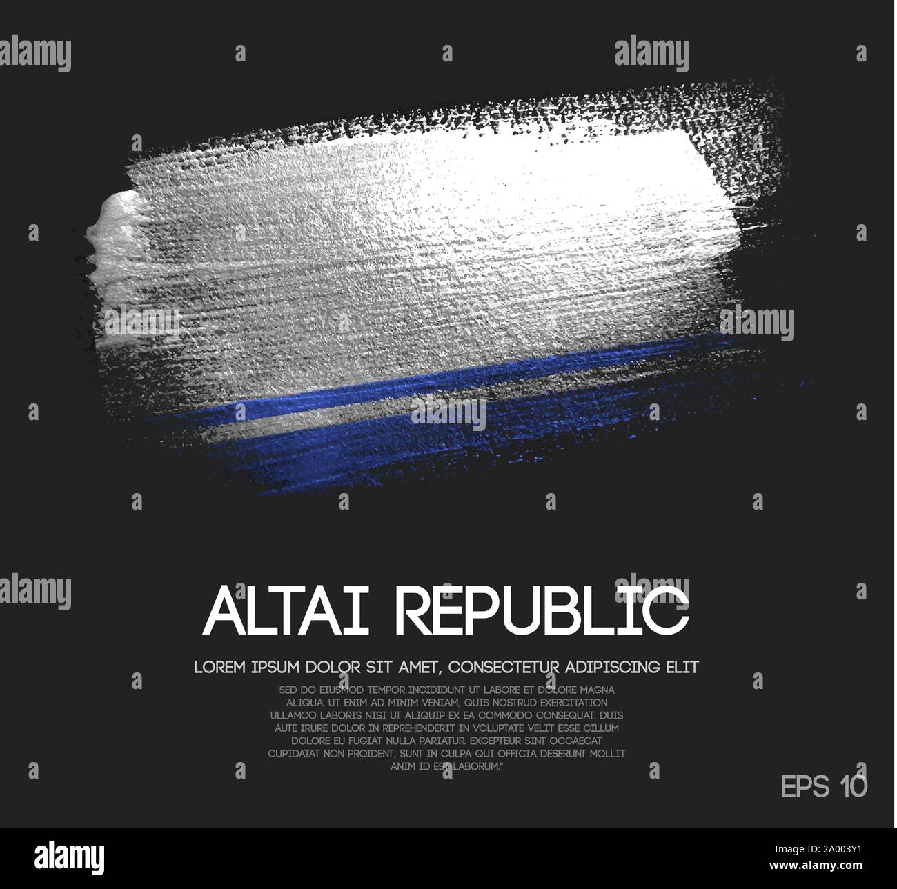 Altai Republic Flag Made of Glitter Sparkle Brush Paint Vector Stock ...