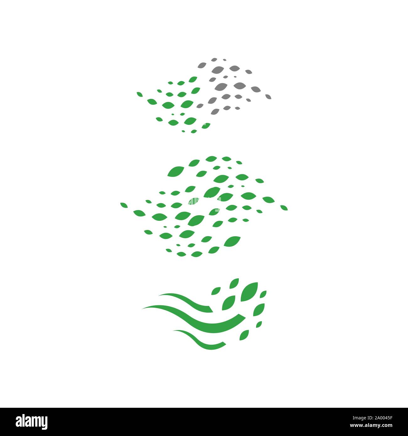 nature simple eco friendly green leaf logo vector elements Stock Vector ...