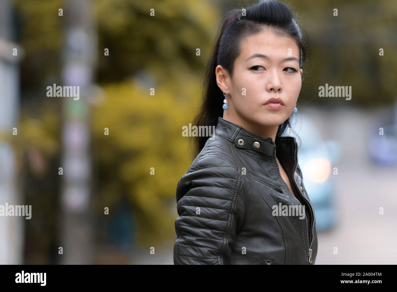Side view rebellious female hi-res stock photography and images - Alamy