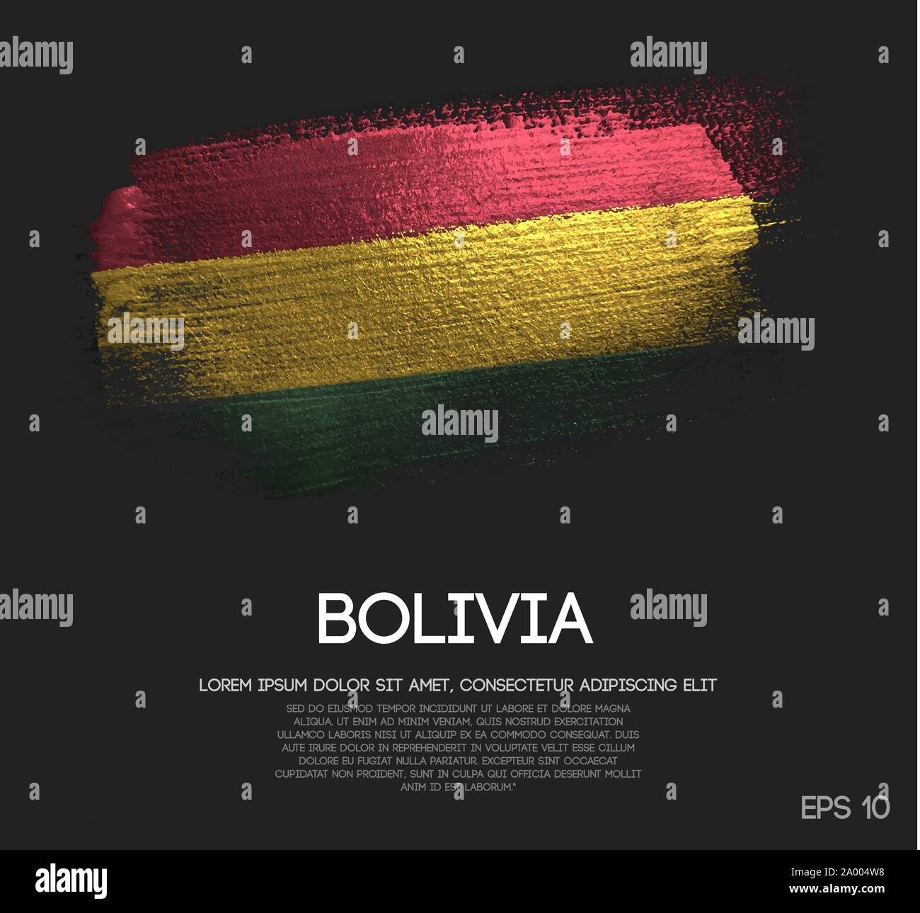 Bolivia Flag Made of Glitter Sparkle Brush Paint Vector Stock Vector ...