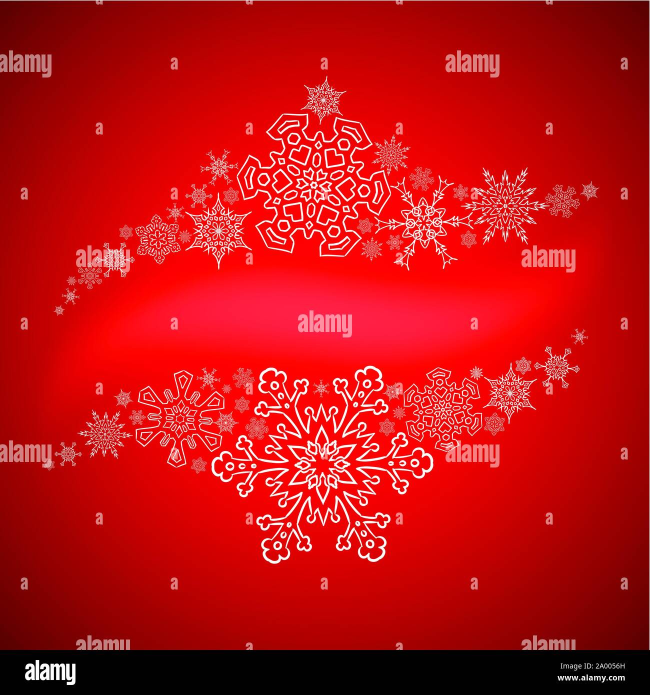 Christmas frame with drawn snowflakes lines Stock Vector Image & Art ...