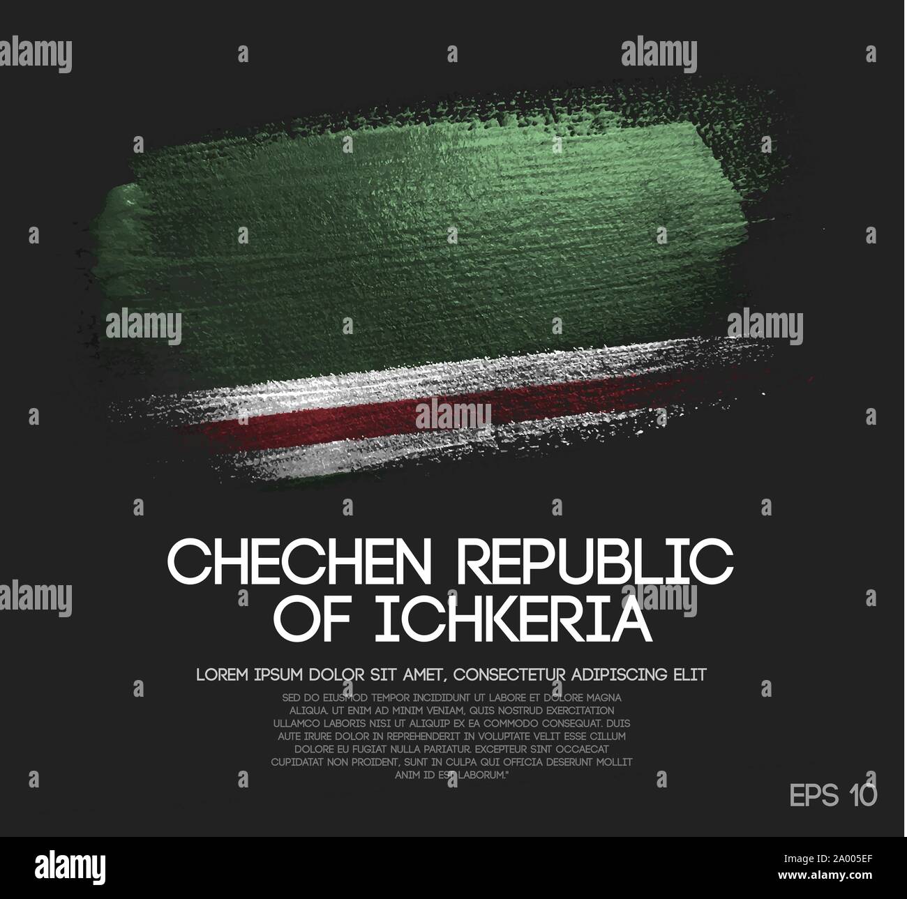 Chechen Republic of Ichkeria Flag Made of Glitter Sparkle Brush Paint ...