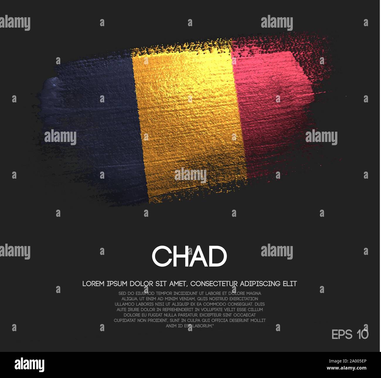 Chad Flag Made of Glitter Sparkle Brush Paint Vector Stock Vector Image ...