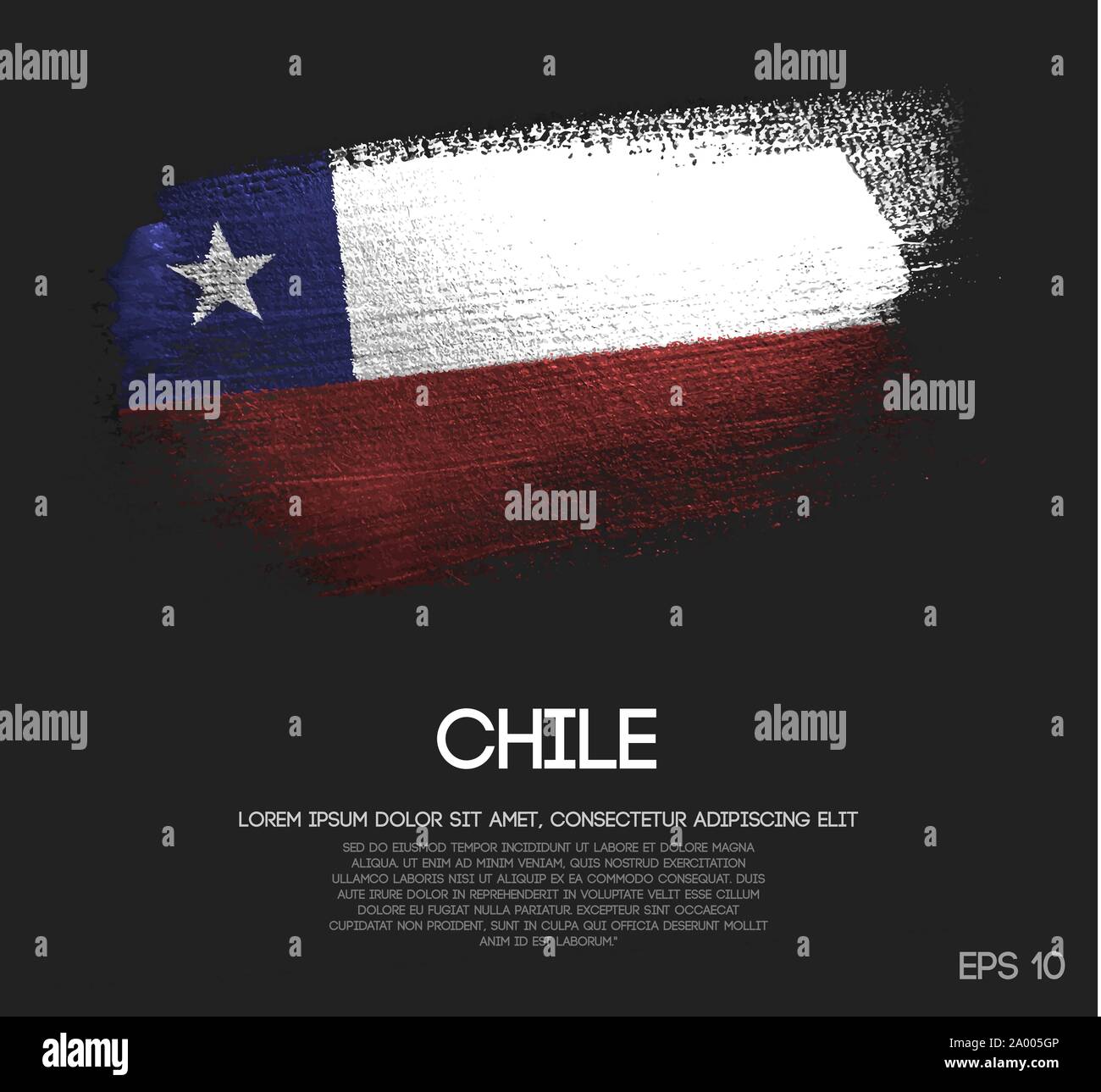 Chile Flag Made of Glitter Sparkle Brush Paint Vector Stock Vector ...