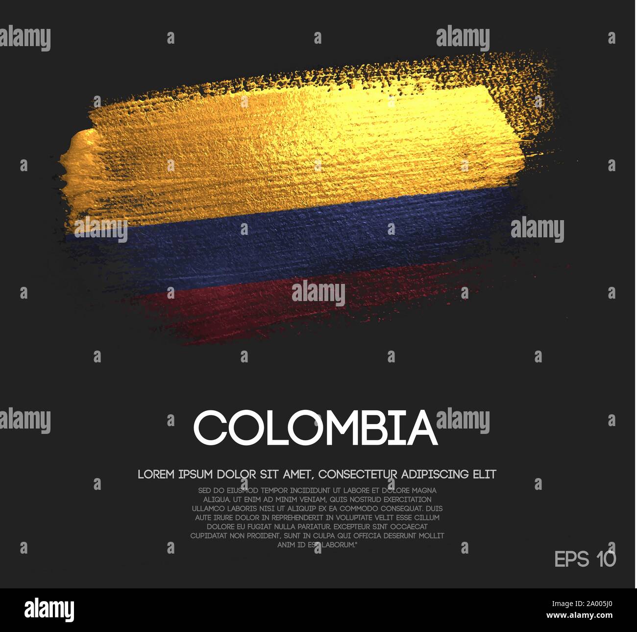 Colombia Flag Made of Glitter Sparkle Brush Paint Vector Stock Vector ...