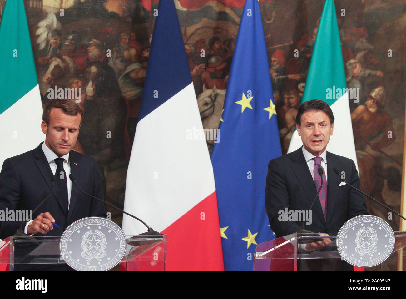 Rome, Italy. 18th Sep, 2019. The President of the French Republic ...