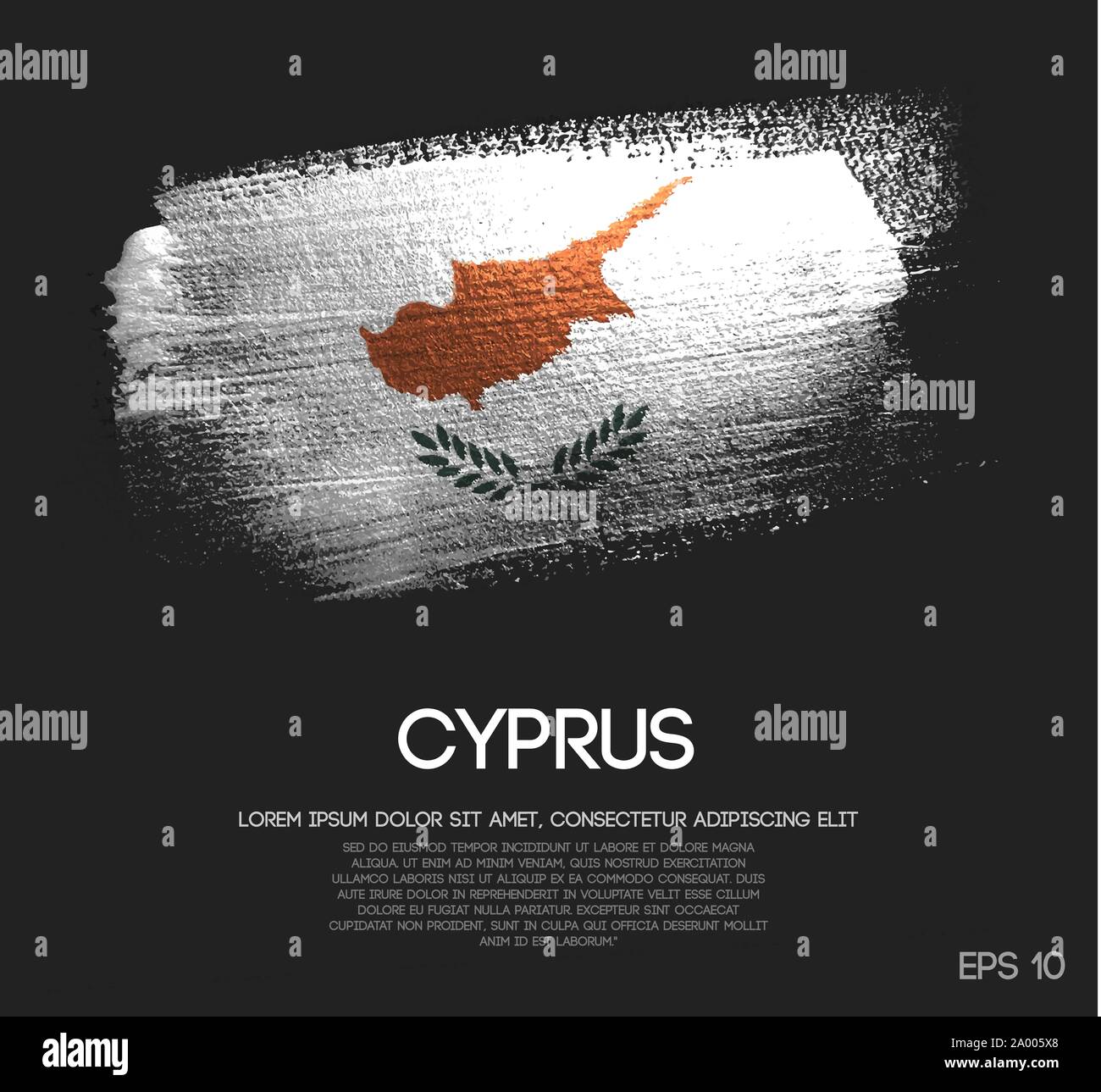 Cyprus Flag Made of Glitter Sparkle Brush Paint Vector Stock Vector ...