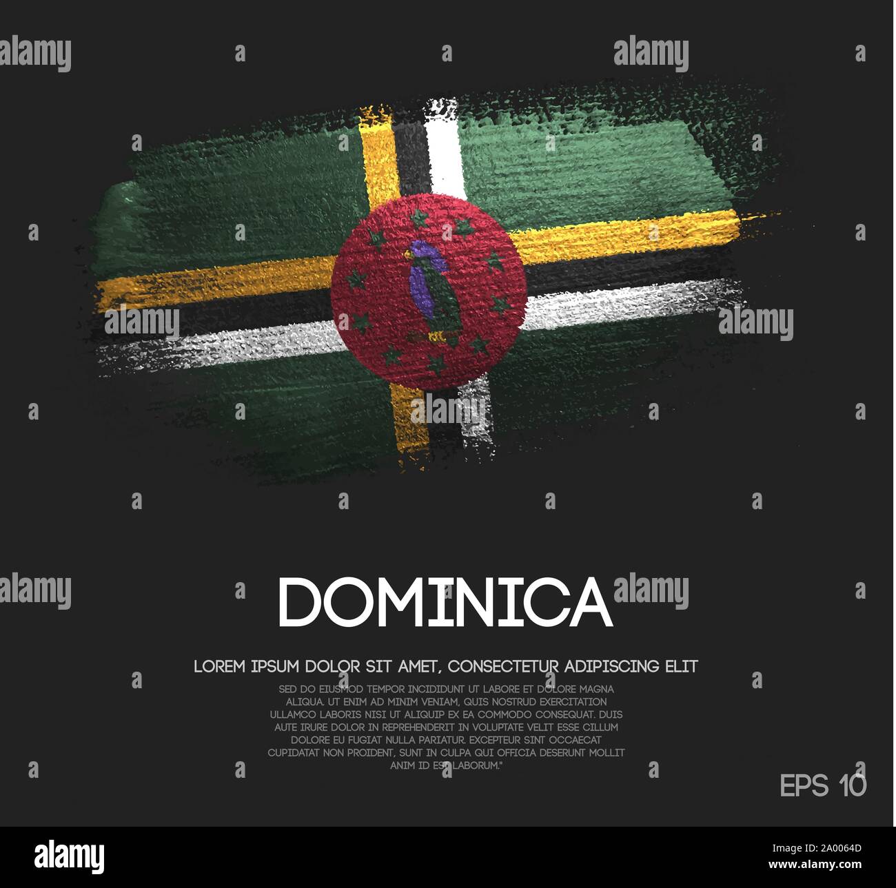 Dominica flag grunge texture Stock Vector Images - Alamy