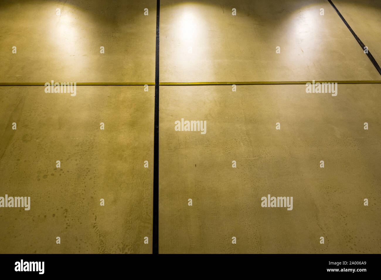 Polished concrete interior wall panels in diminishing perspective and ...