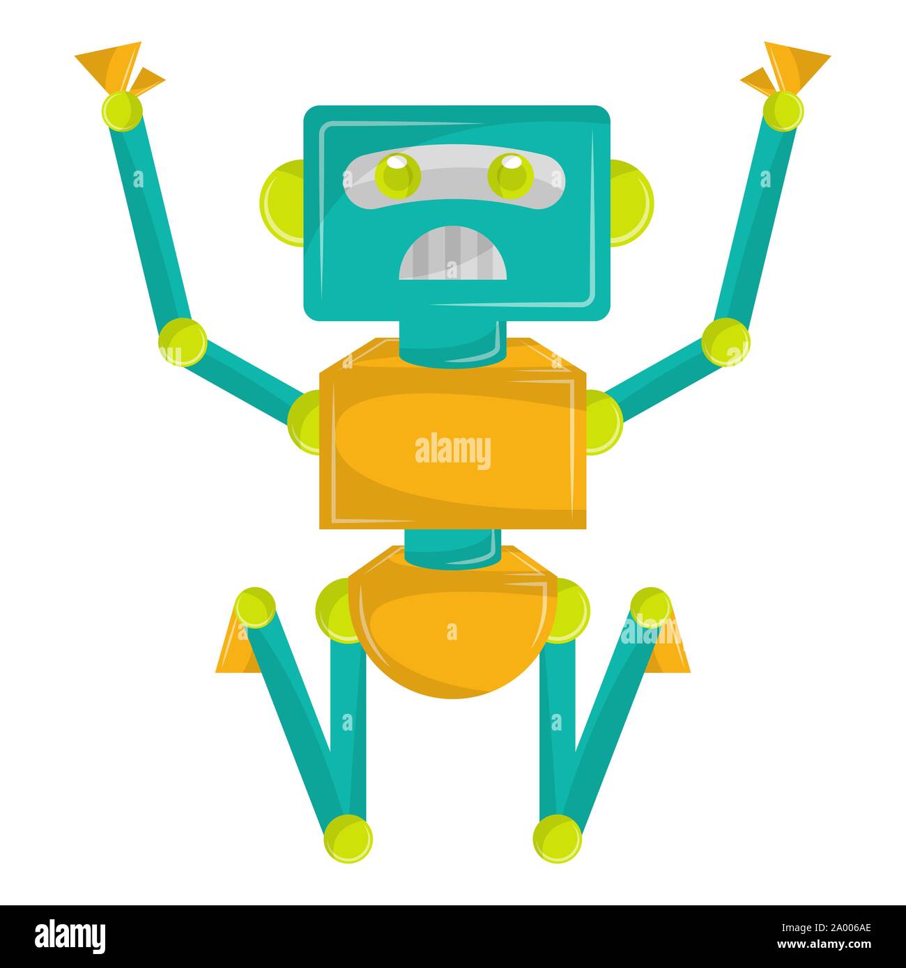 Sad robot toy on a white background - Vector Stock Vector Image & Art ...