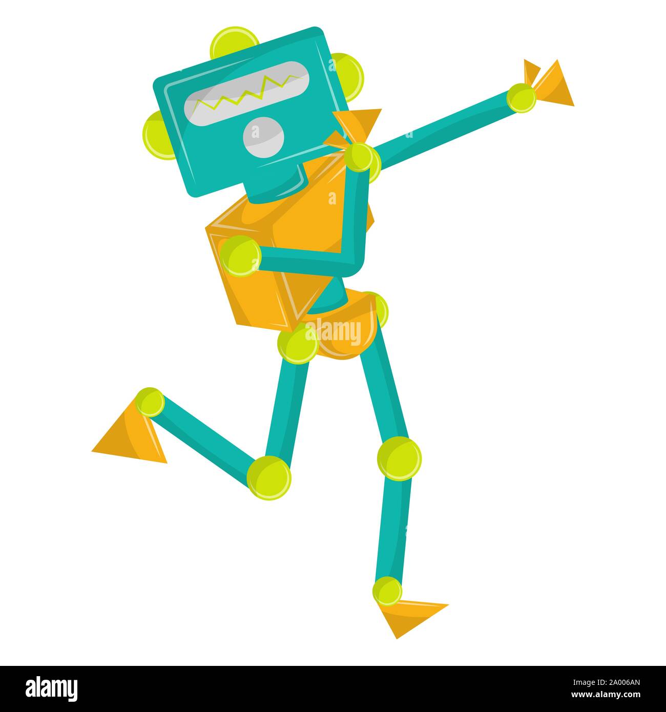Happy robot toy on a white background - Vector Stock Vector Image & Art ...