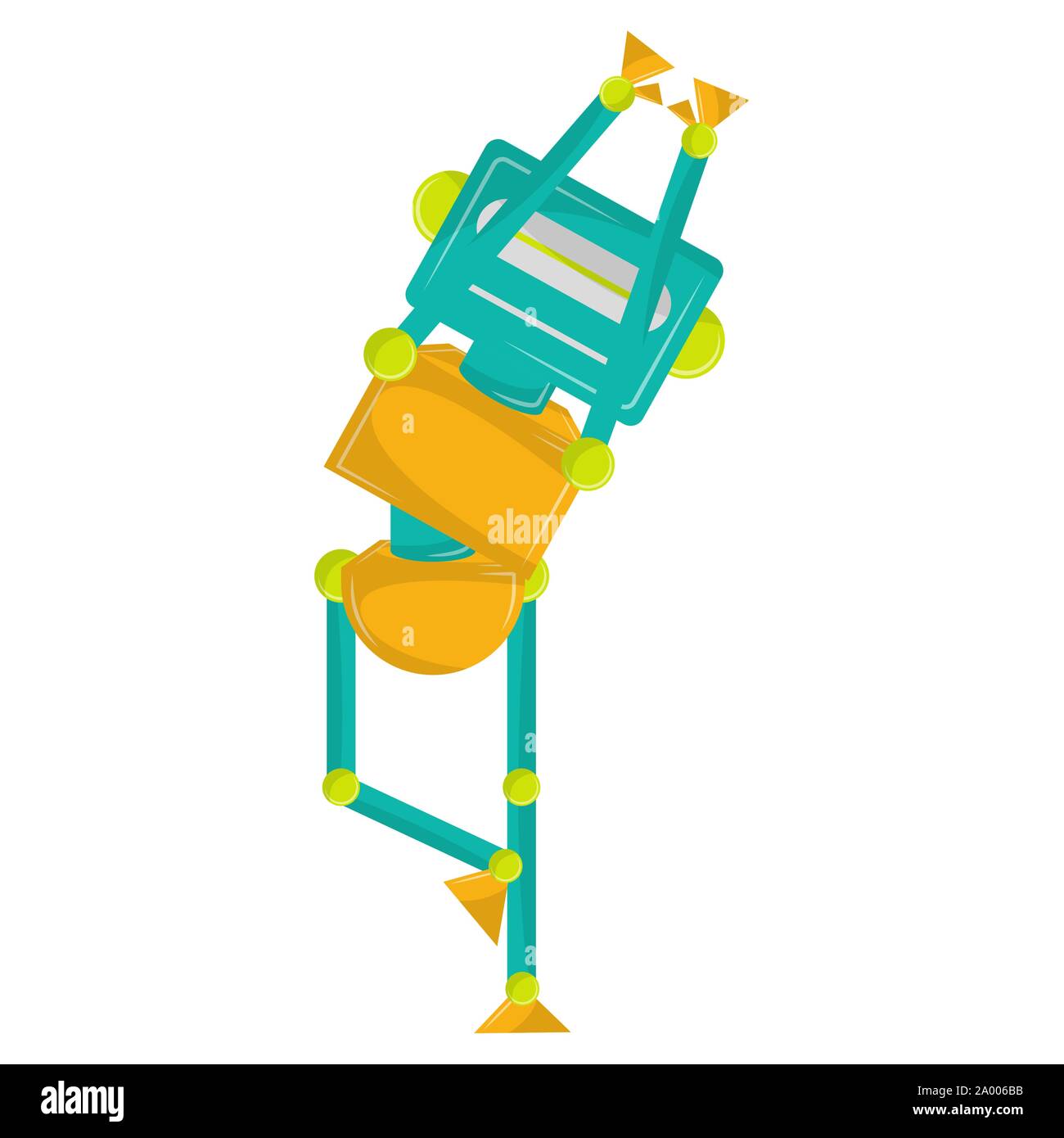 Happy robot toy on a white background - Vector Stock Vector Image & Art ...