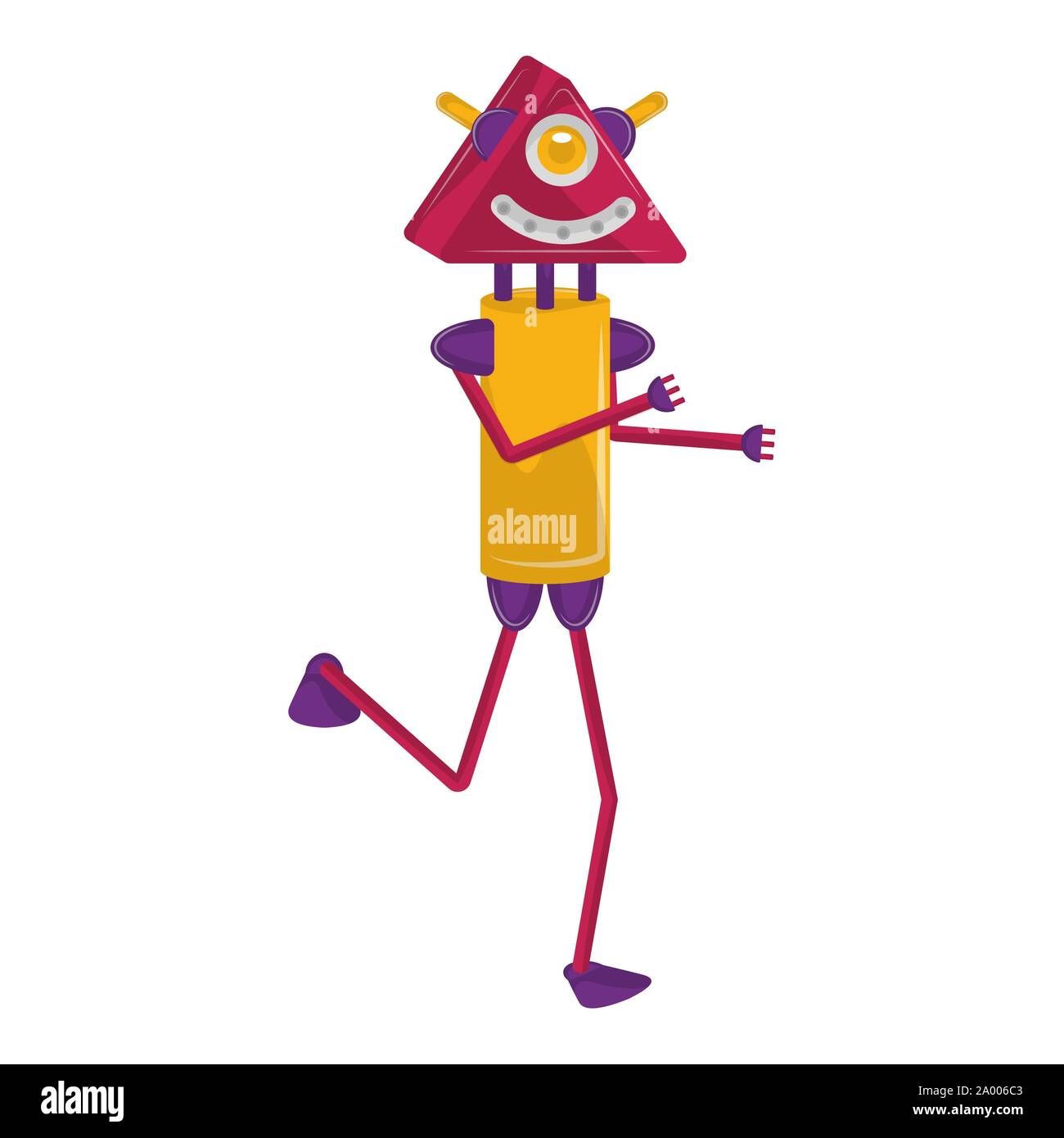 Happy robot toy on a white background - Vector Stock Vector Image & Art ...