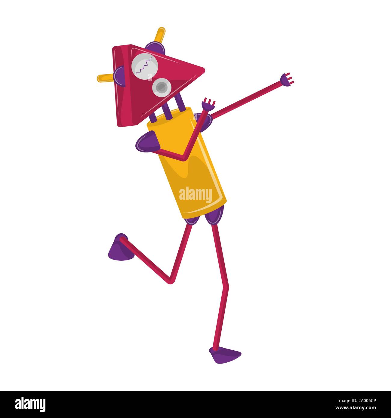 Happy robot toy on a white background - Vector Stock Vector Image & Art ...