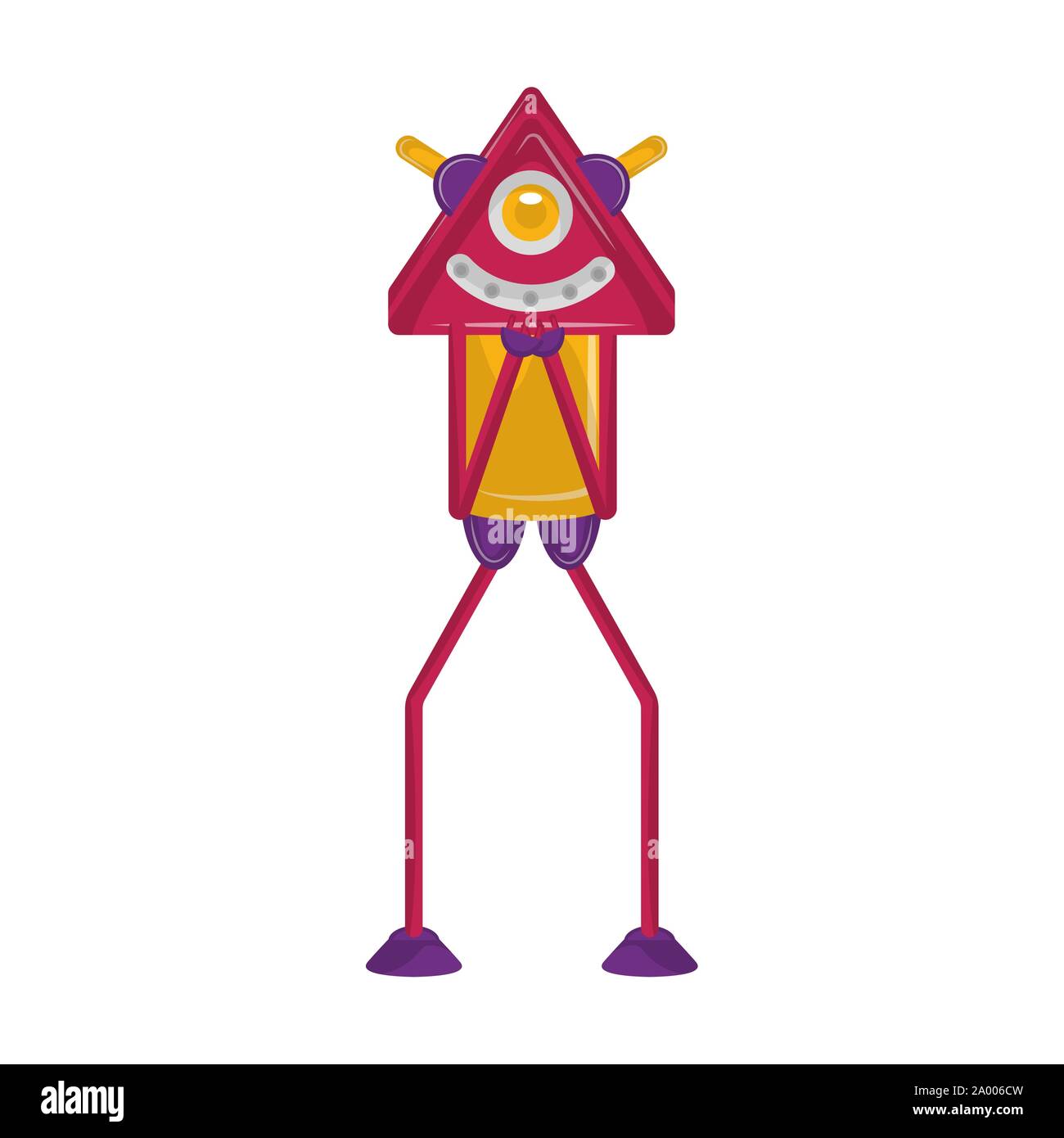Happy robot toy on a white background - Vector Stock Vector Image & Art ...