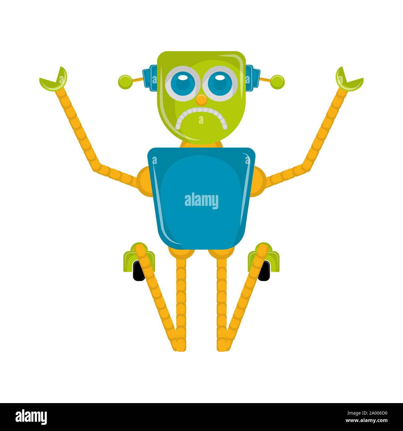 Sad robot toy on a white background - Vector Stock Vector Image & Art ...