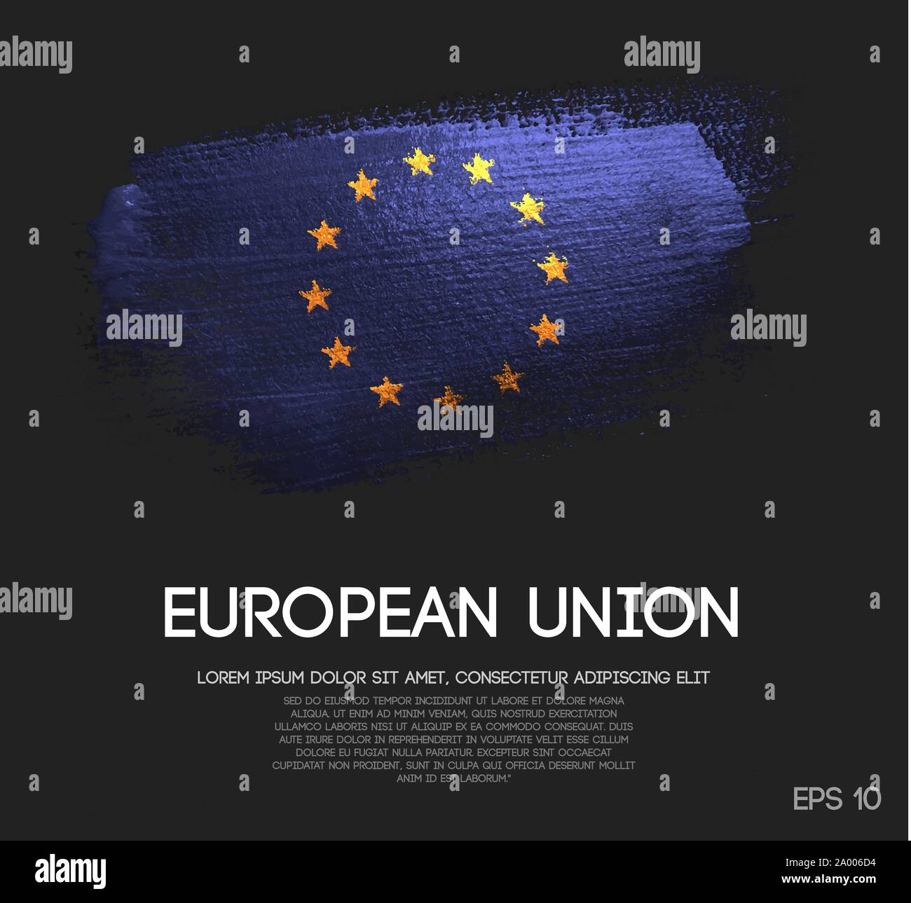 European Flag Made of Glitter Sparkle Brush Paint Vector Stock Vector ...