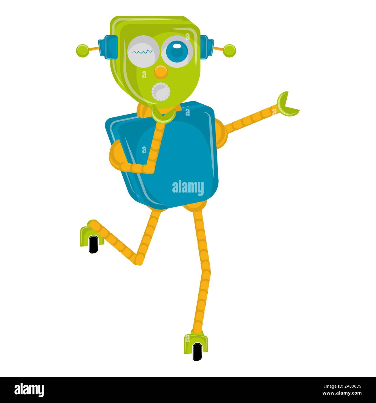 Happy robot toy on a white background - Vector Stock Vector Image & Art ...