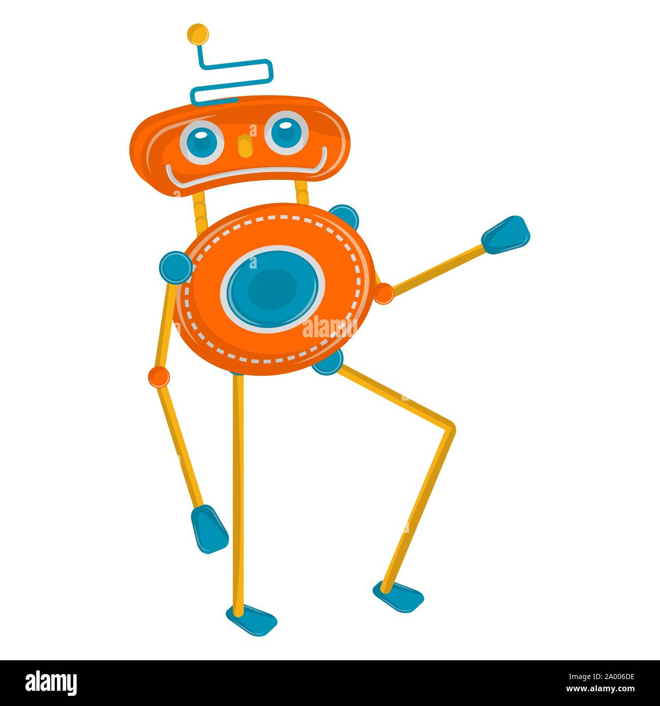 Happy robot toy on a white background - Vector Stock Vector Image & Art ...
