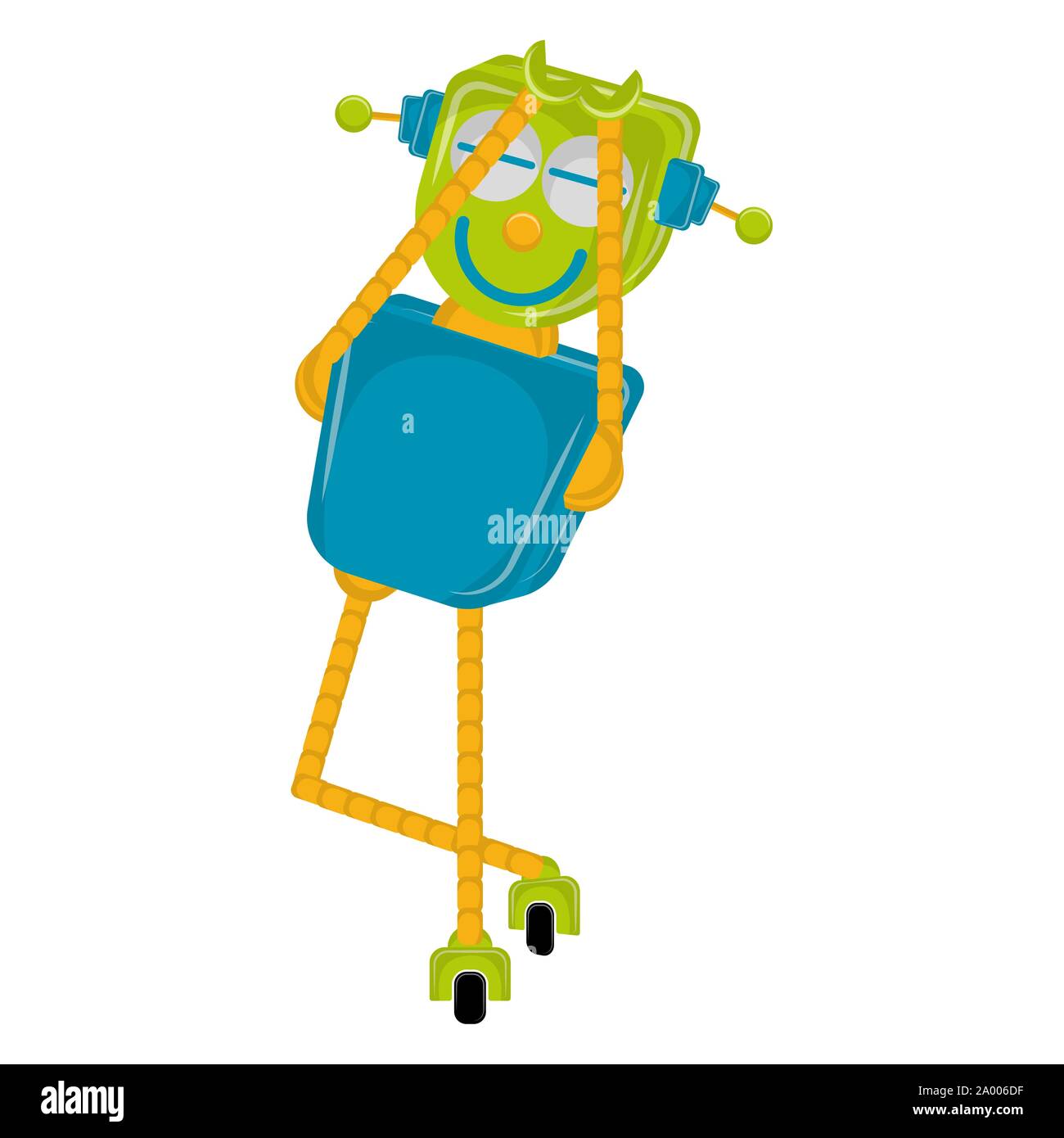 Happy robot toy on a white background - Vector Stock Vector Image & Art ...