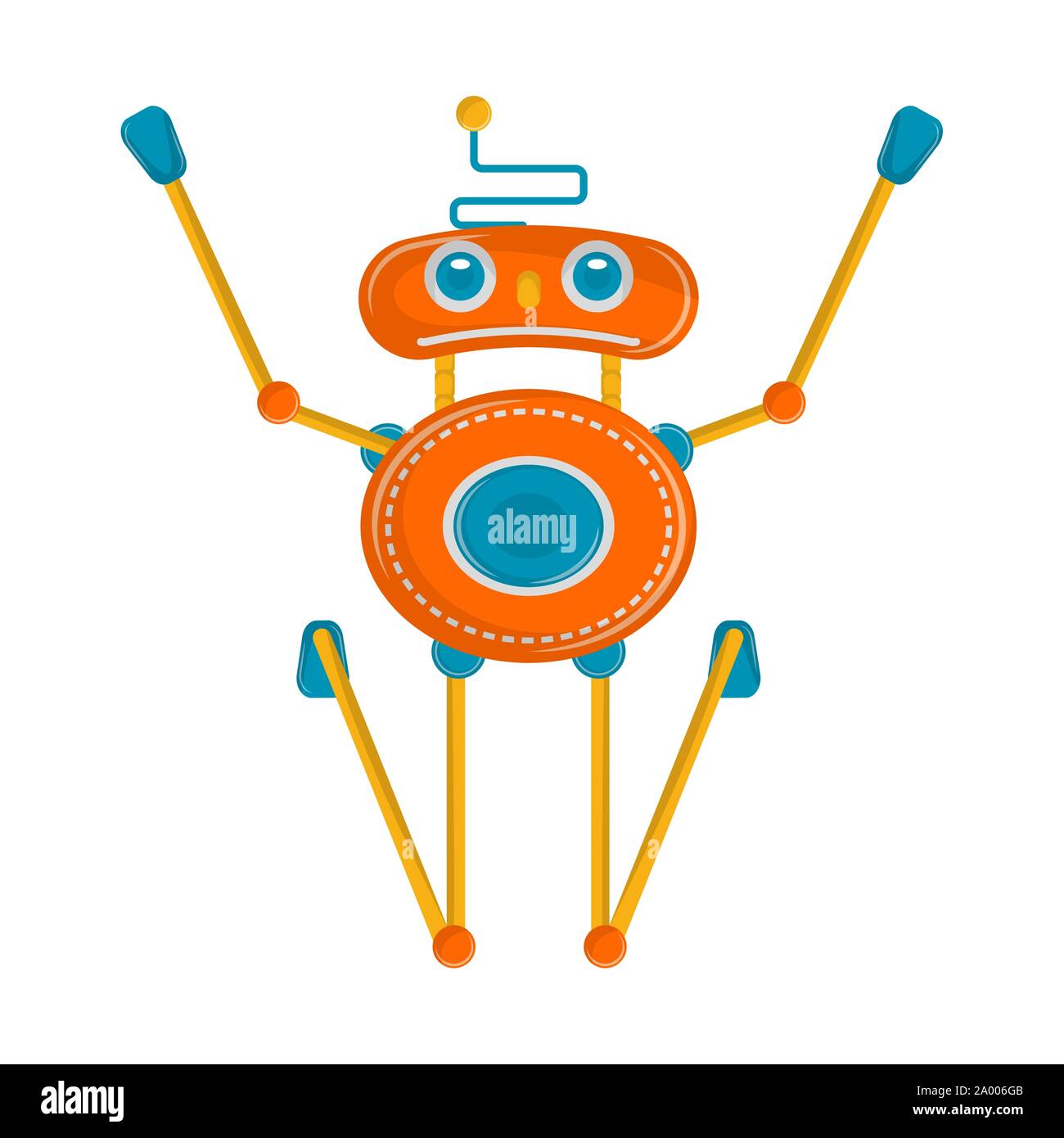 Sad robot toy on a white background - Vector Stock Vector Image & Art ...