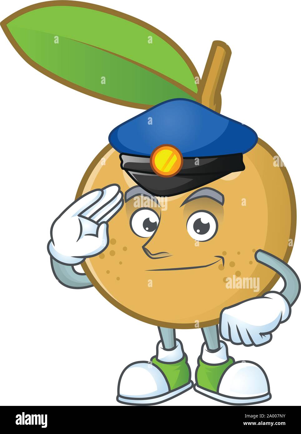 Police sweet longan cartoon character cute design Stock Vector Image ...