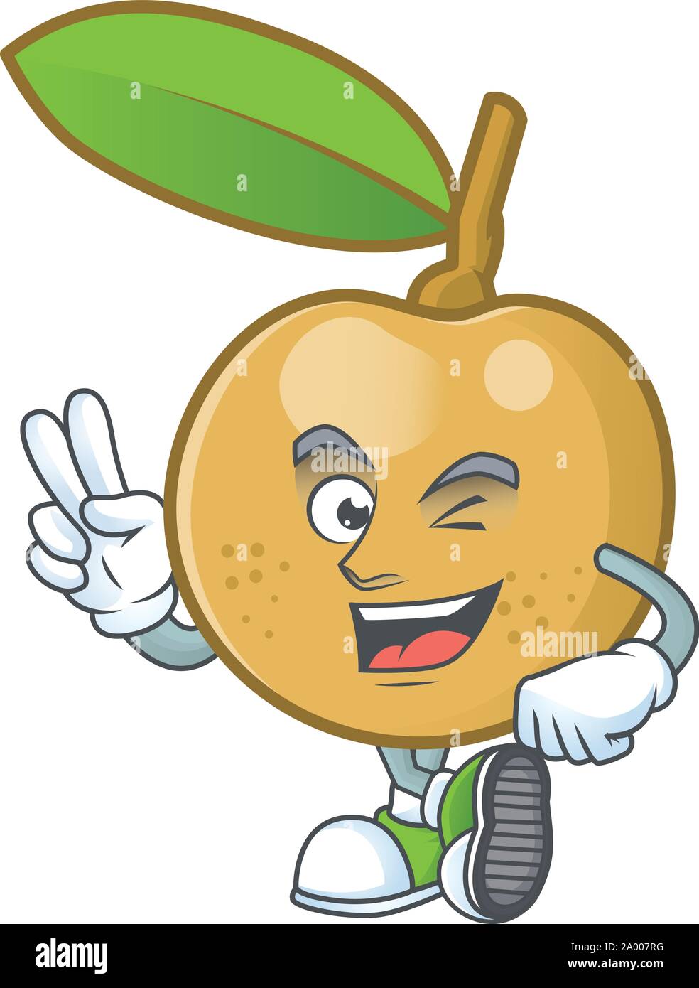 Two finger cute longan fruit cartoon with character mascot Stock Vector ...