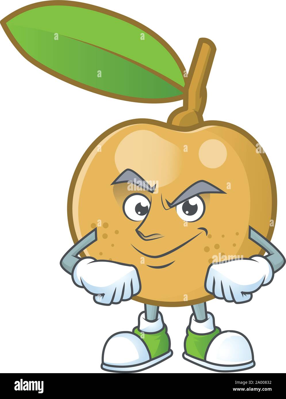 Smirking cute longan fruit cartoon with character mascot Stock Vector ...