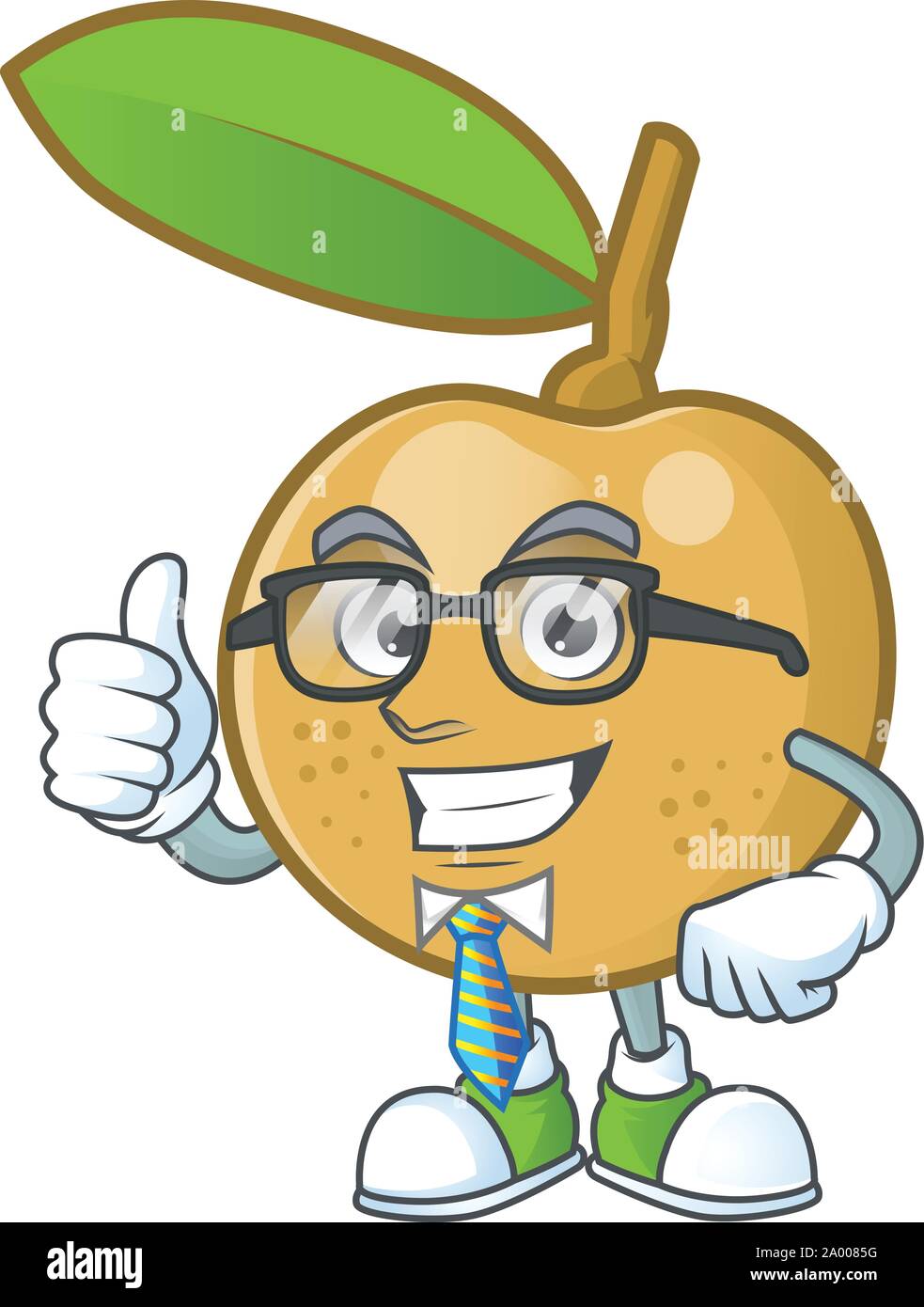 Businessman cute longan fruit cartoon with character mascot Stock ...