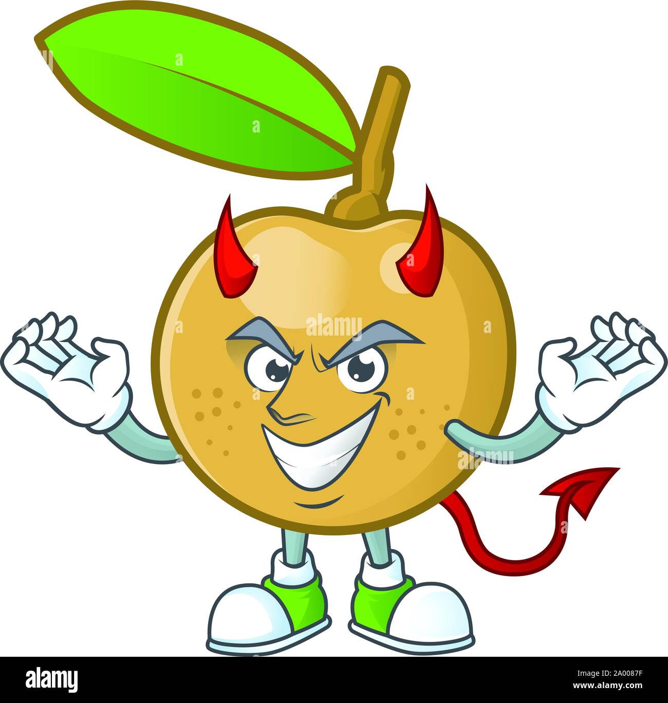 Devil fresh longan cartoon on white background Stock Vector Image & Art ...