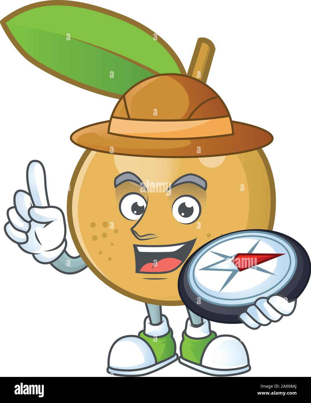 Explorer fresh longan cartoon on white background Stock Vector Image ...