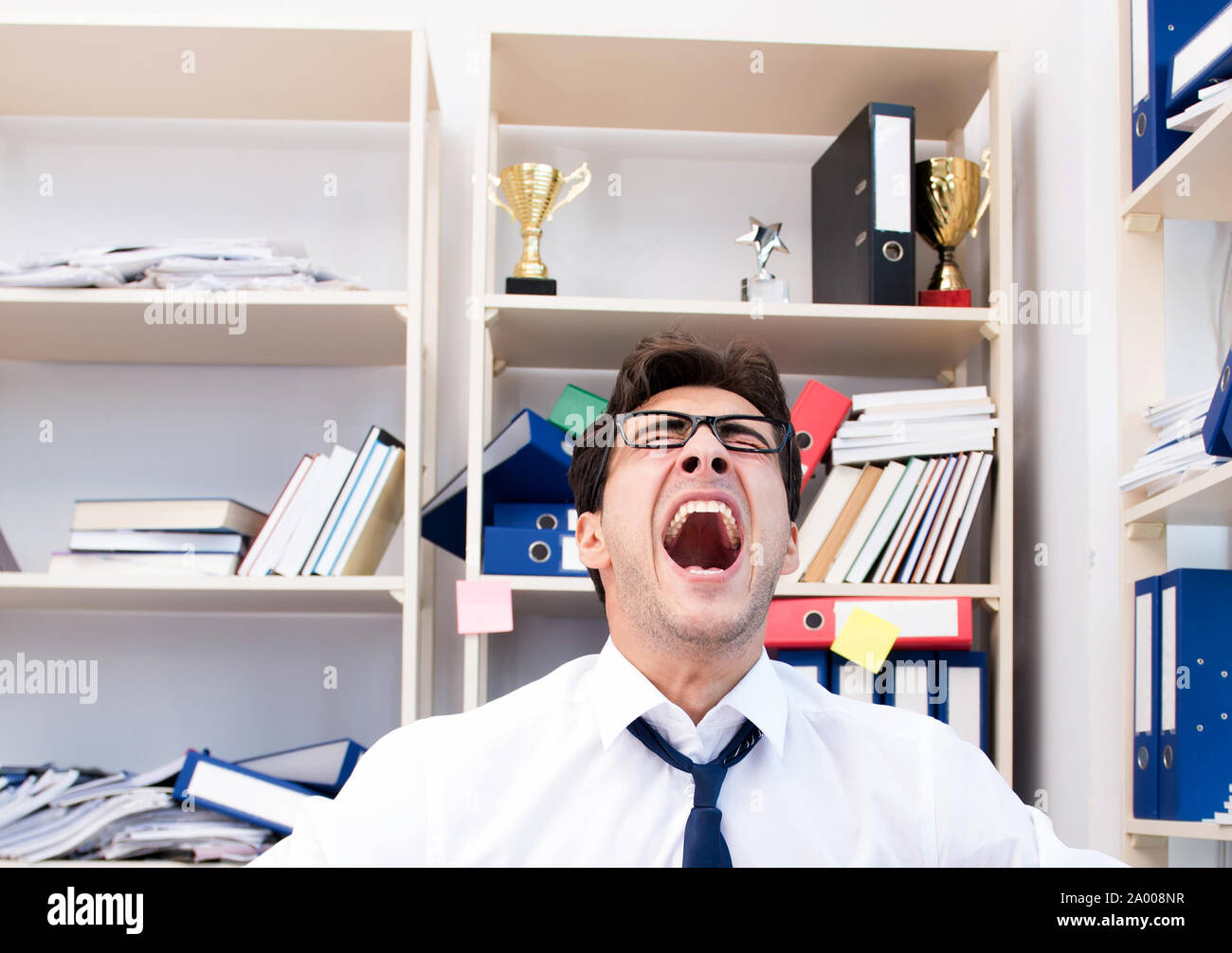 The angry and scary businessman in the office Stock Photo - Alamy