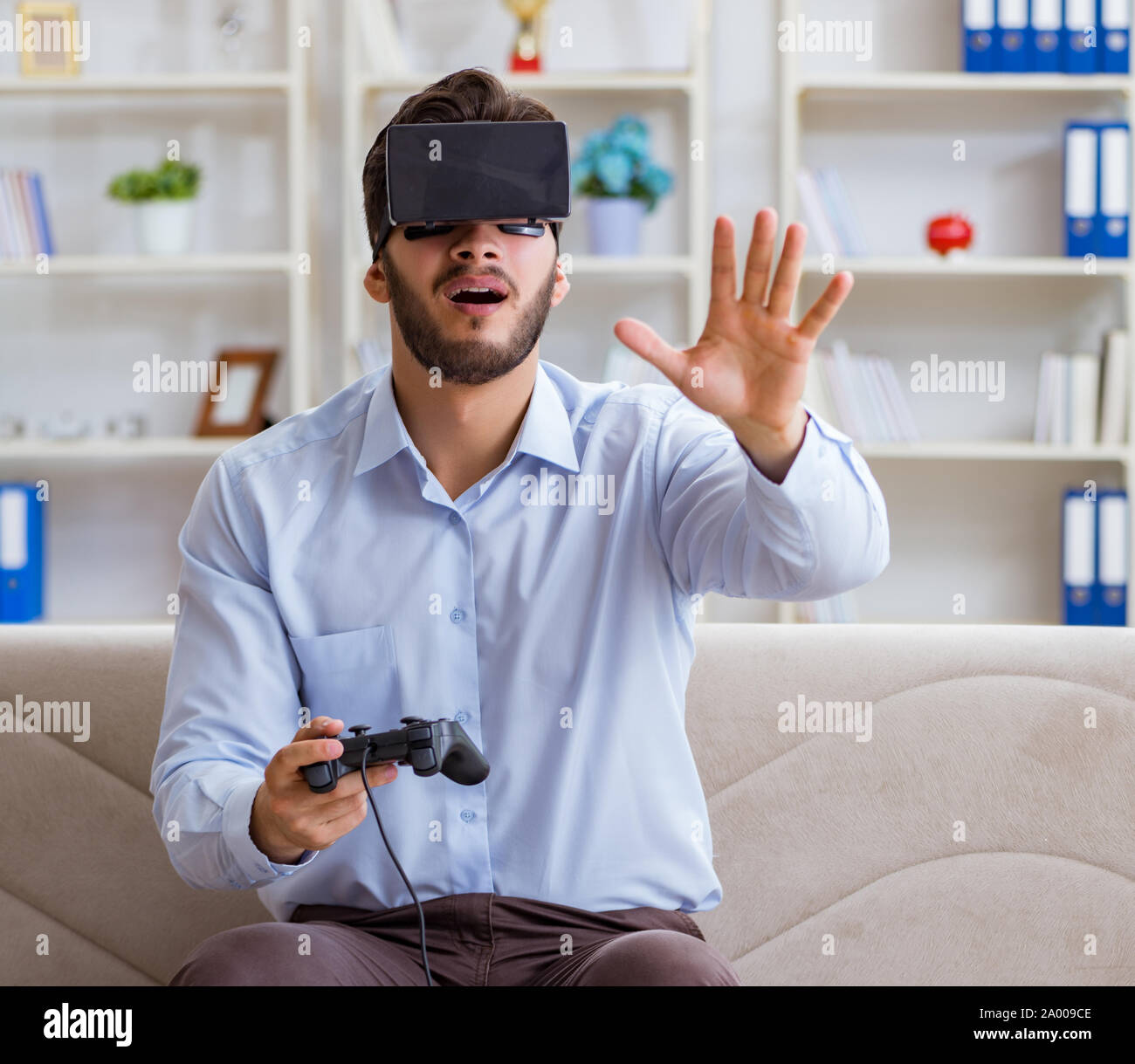 The student gamer playing games at home Stock Photo - Alamy