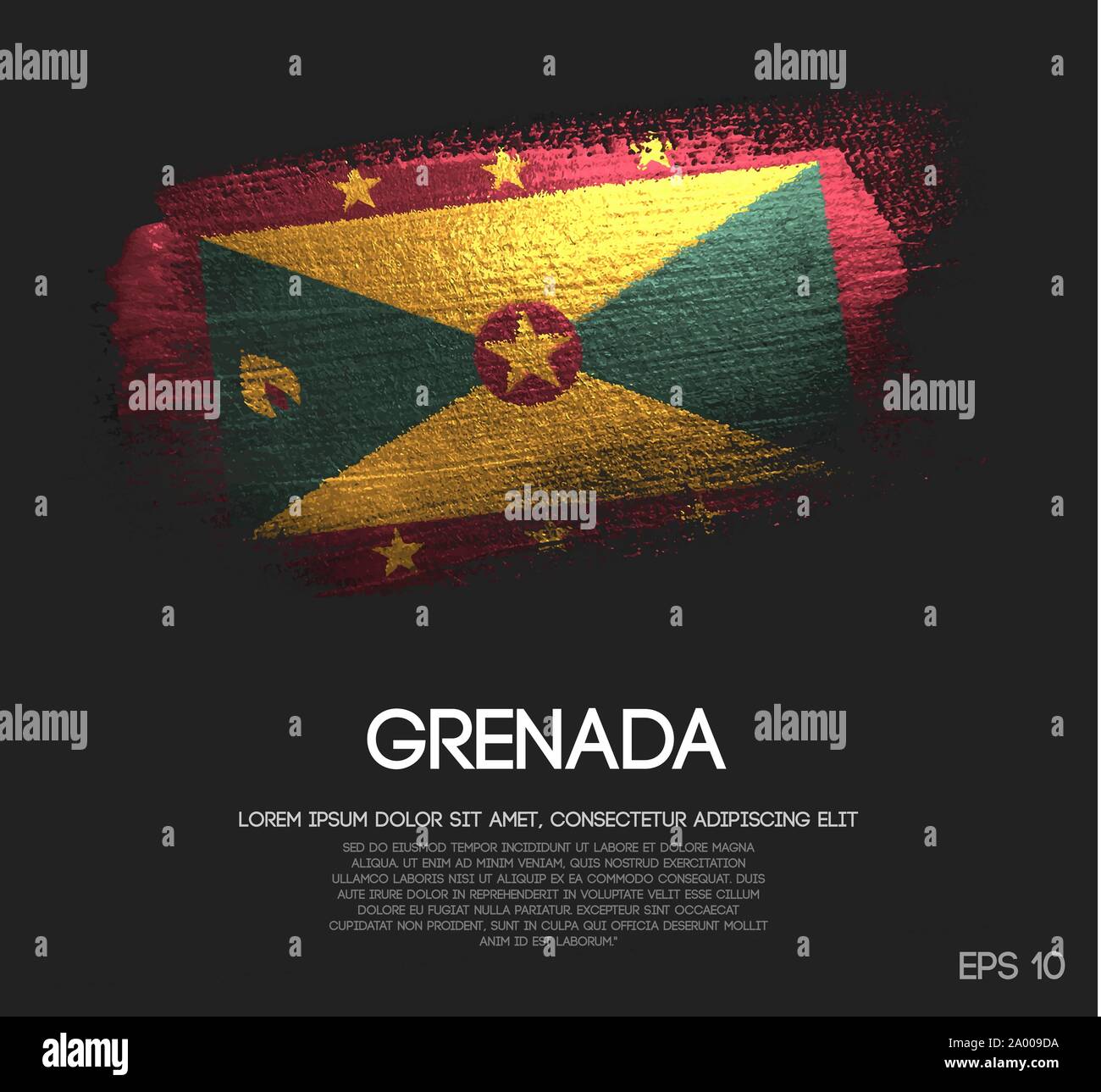 Grenada Flag Made of Glitter Sparkle Brush Paint Vector Stock Vector ...